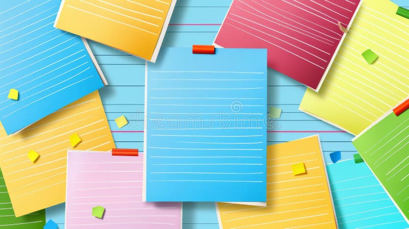 Colorful Note Paper for Fun Learning Stock Illustration - Illustration ...