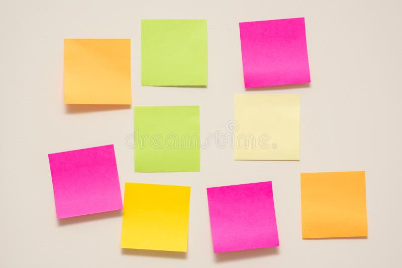 Colorful Note Paper Note on White Background Stock Photo - Image of ...