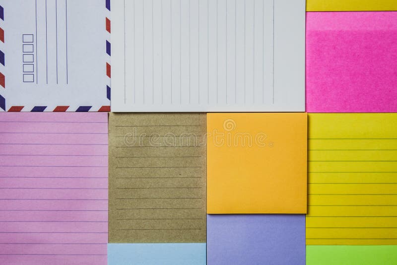 Colorful Note Paper on Table Stock Photo - Image of quote, concept ...