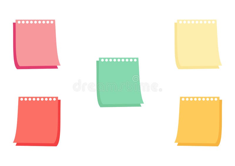 Colorful Note Paper with Business and Education Theme Stock Vector ...