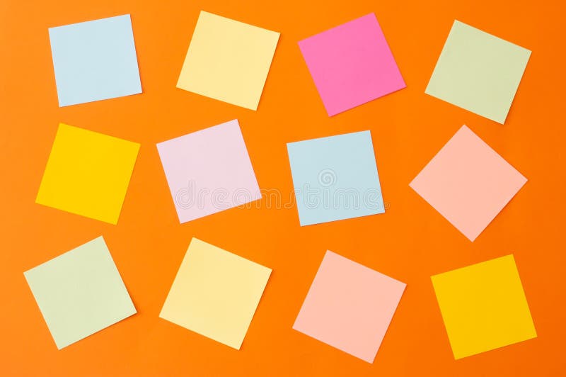 Colorful Note Papers Collection Different Colored Sheets Orange ...