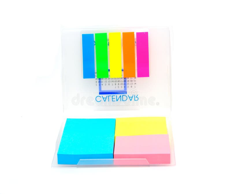 Colorful Note Postit in Box Set Stock Photo - Image of board, nine ...