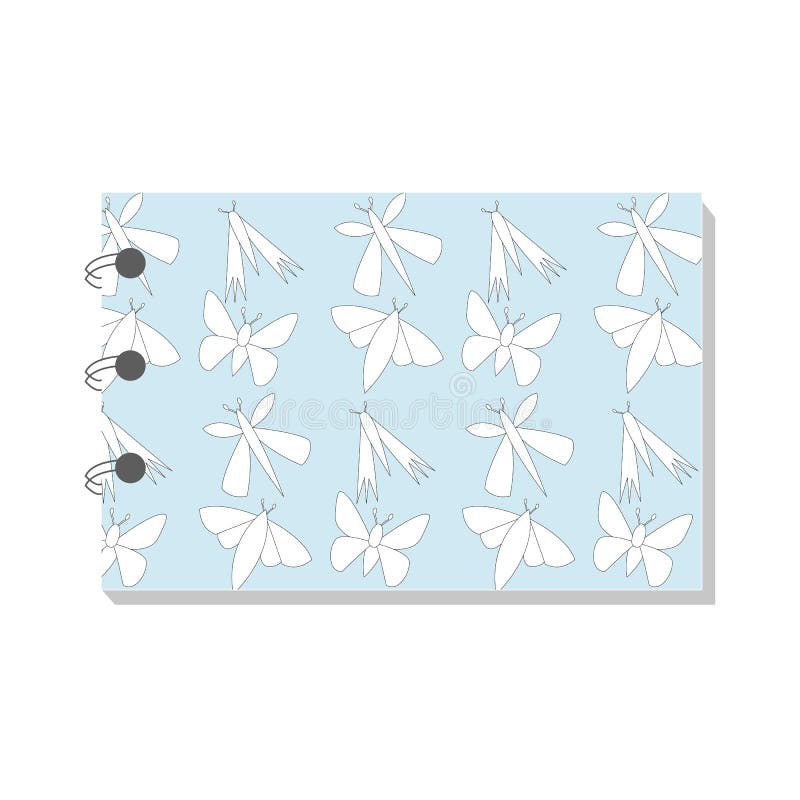 Colorful Notebook with Butterfly Pattern, Simple Design. Modern ...
