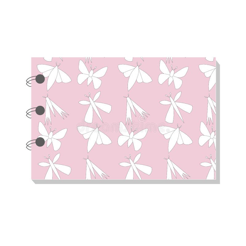Colorful Notebook with Butterfly Pattern, Simple Design. Modern ...