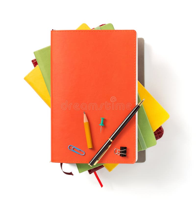 Colorful Notebook at White Background Stock Image - Image of concept ...