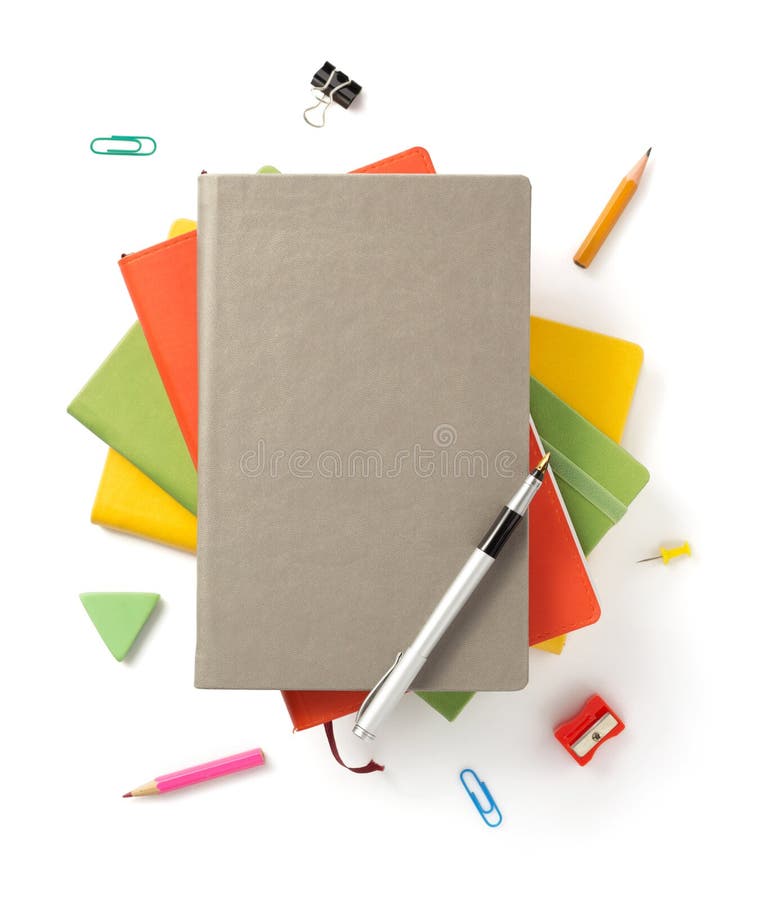 Colorful Notebook at Wooden Background Stock Photo - Image of colorful ...