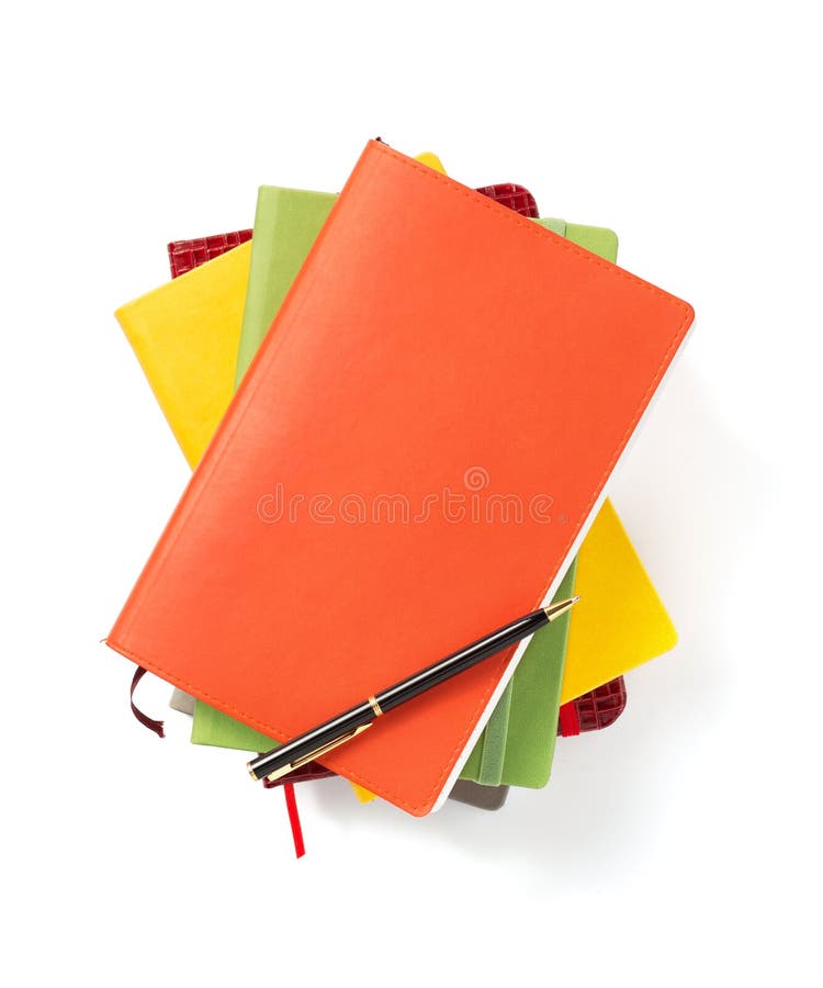 Colorful Notebook at Wooden Background Stock Photo - Image of colorful ...