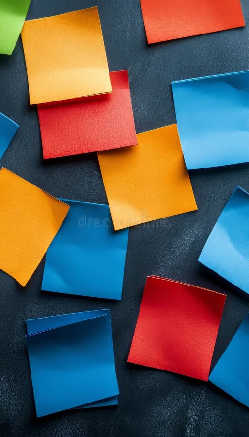 Colorful Notes, Brainstorming Session Concept. Note Papers for ...