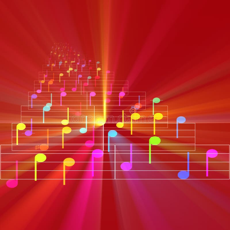 Color Notes Represents Sheet Music and Clef Stock Illustration ...