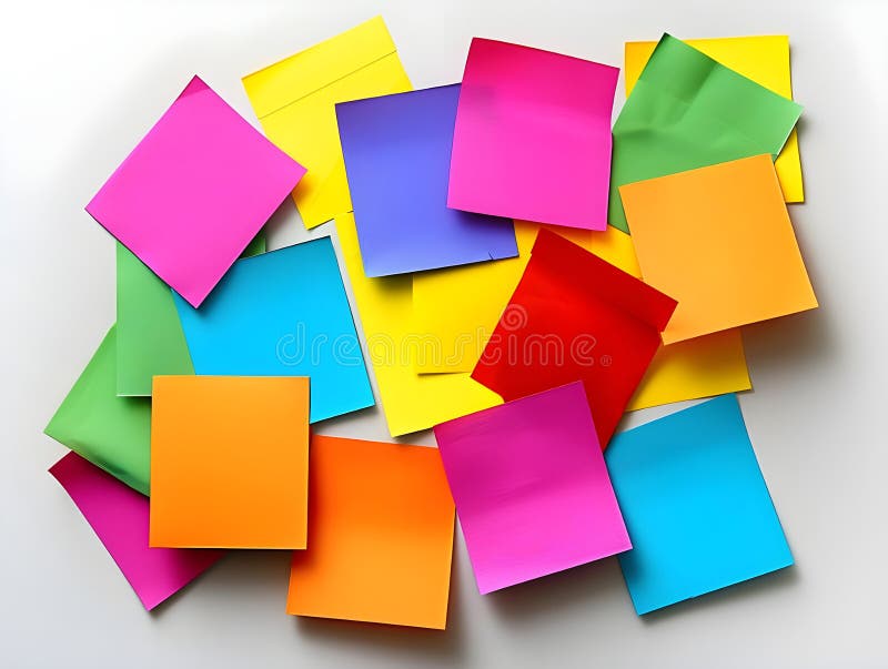 Colorful Notes on White Table Ai Generated Stock Illustration ...