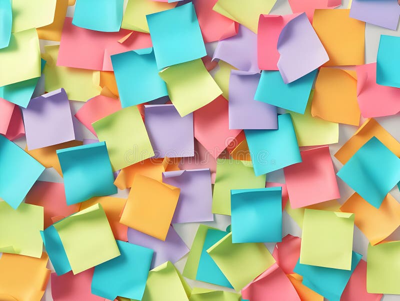 Colorful Notes on White Table - Ai Generated Stock Illustration ...
