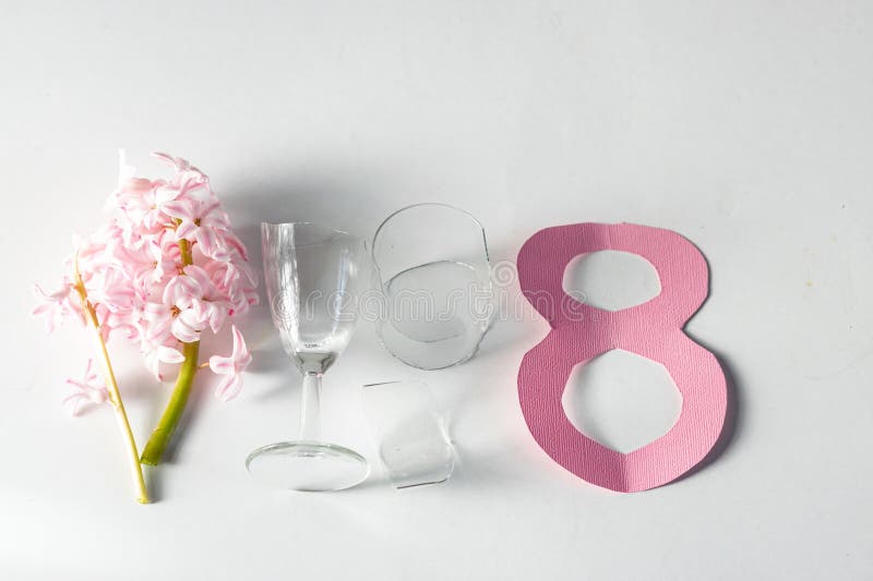 Colorful Number 8, Broken Glass, Flowers, Spring Stock Image - Image of ...