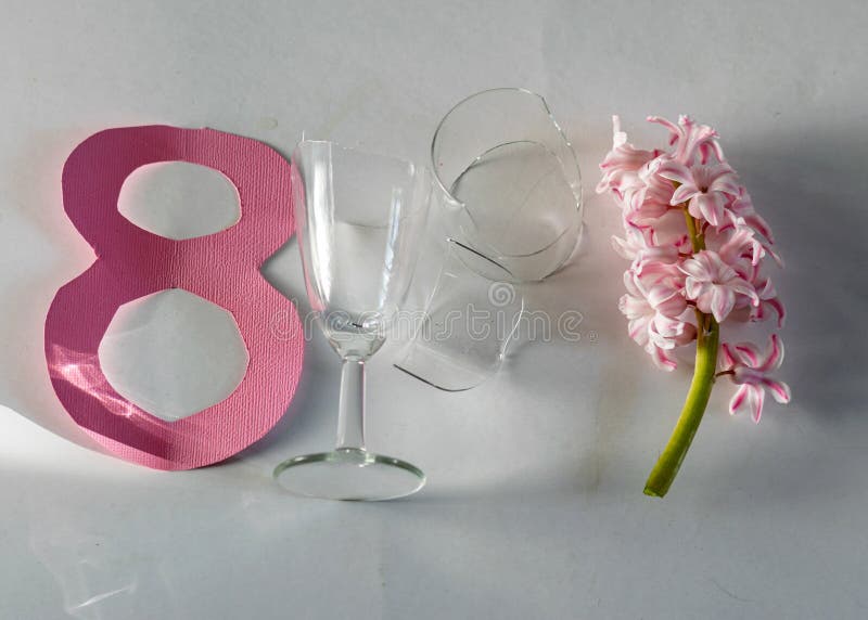 Colorful Number 8, Broken Glass, Flowers, Spring Stock Photo - Image of ...