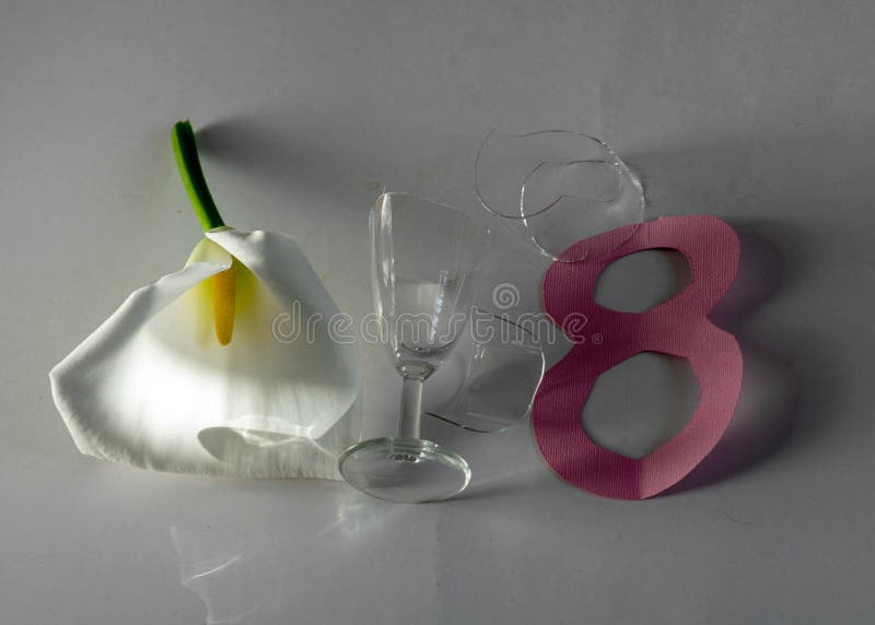 Colorful Number 8, Broken Glass, Flowers, Spring Stock Image - Image of ...