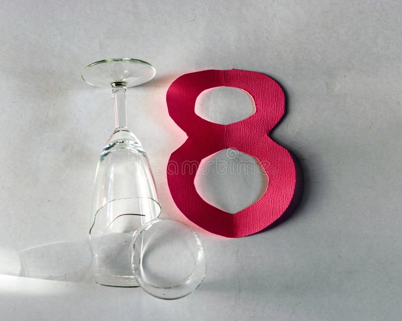 Colorful Number 8, Broken Glass, Flowers, Spring Stock Image - Image of ...