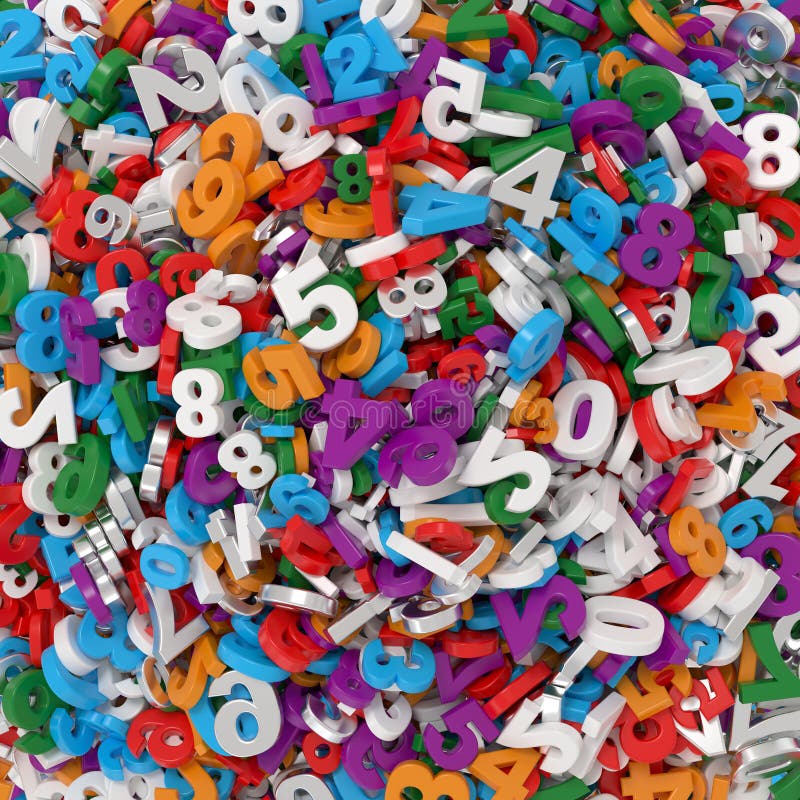 Colorful Number Chaos stock illustration. Illustration of heap - 327447913
