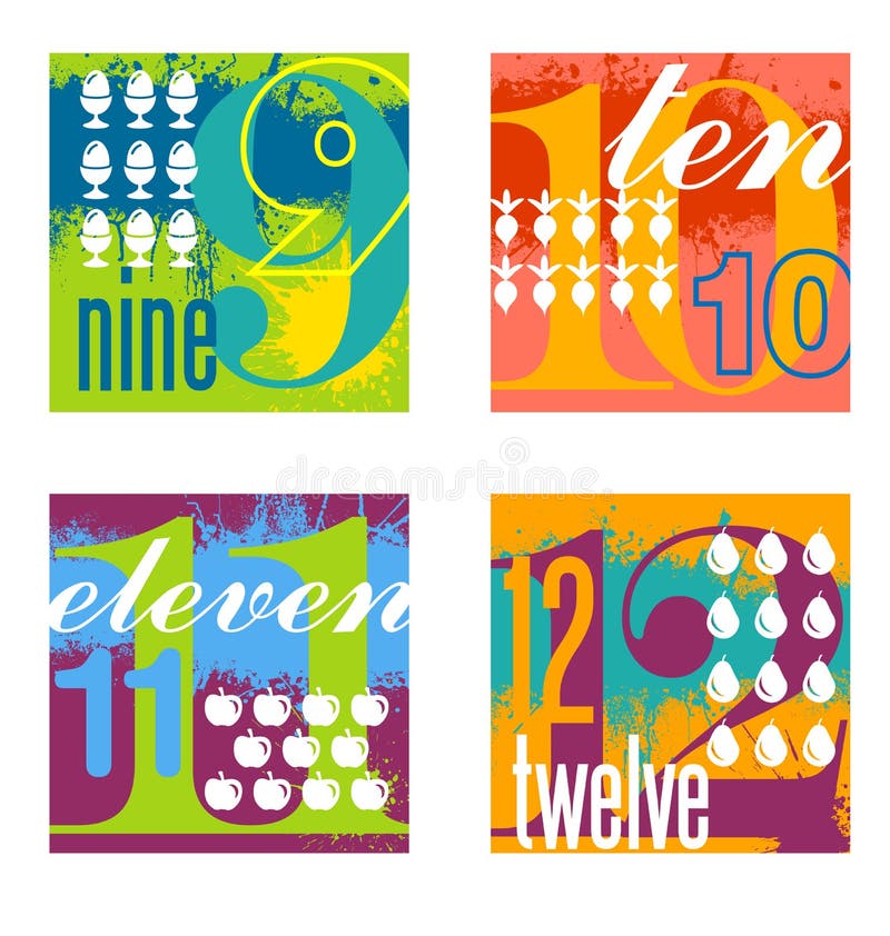 Colorful Number Designs Set 3 Stock Vector - Illustration of painting ...