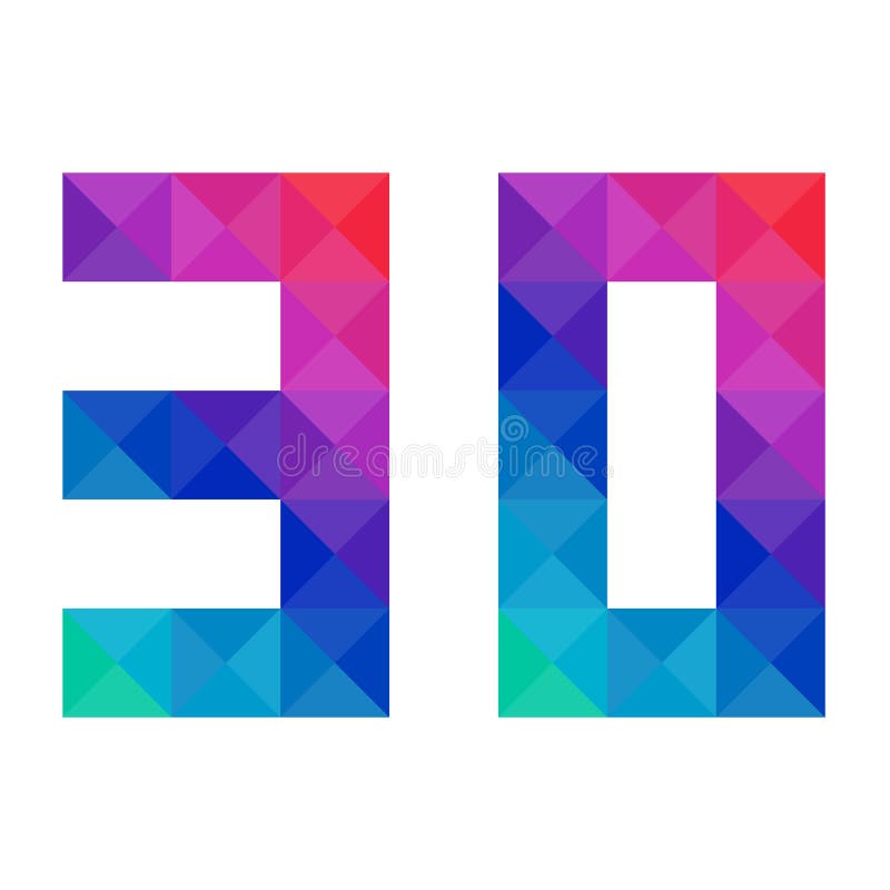 Colorful Number 30 Digital Art Design Stock Vector - Illustration of ...