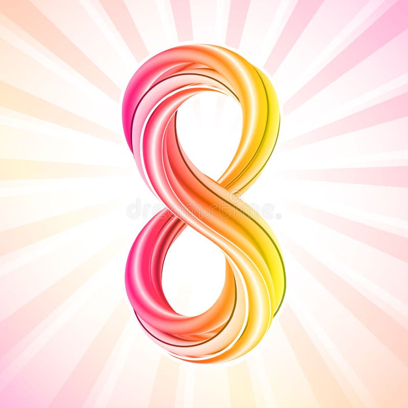 Eight Icon and Women with Pink Happy International Women`s Day Stock ...