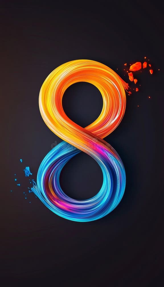 Colorful Number Eight Infinity Loop, Abstract Representation of Number ...