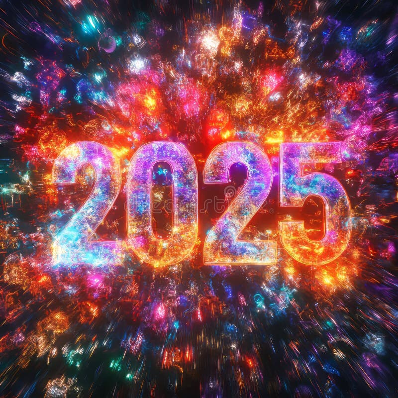 Colorful Number 2025 for Happy New Year Stock Photo - Image of ...