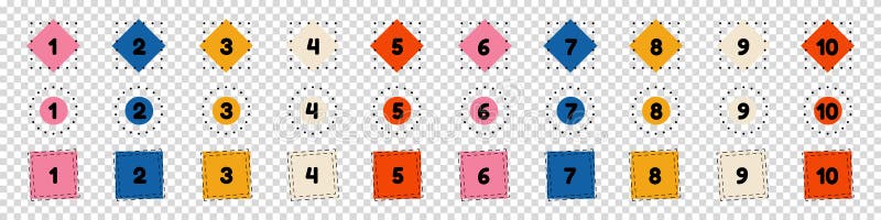 Colorful Number Icons Set - Simple Flat Vector Illustrations Isolated ...