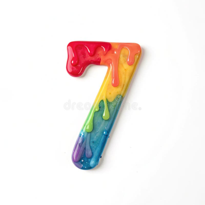 Colorful Number 7 with Liquid Texture Stock Illustration - Illustration ...