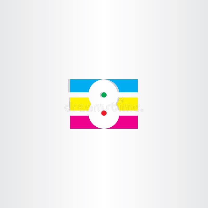 Colorful Number 8 No Eight Logo Vector Stock Vector - Illustration of ...