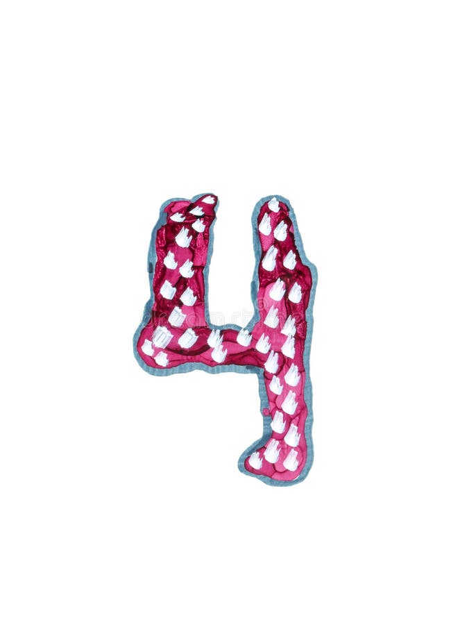 Colorful Number Painted with Alcohol Ink on White Background Stock ...