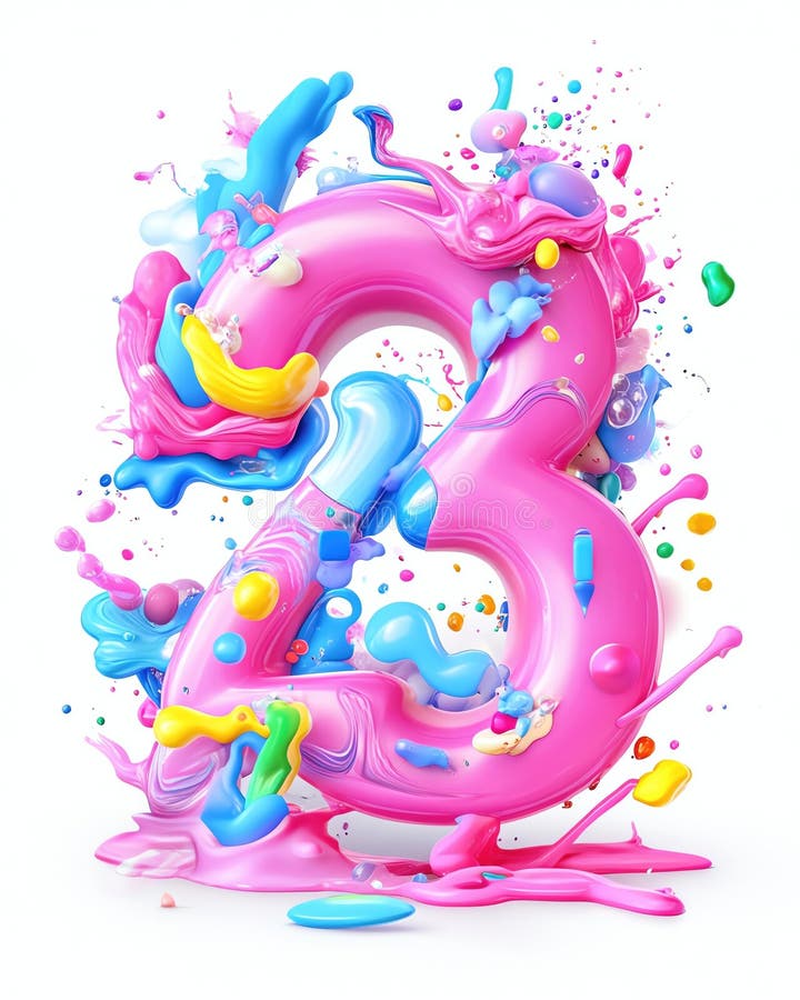 Colorful Number 1 with Playful Elements, Suitable for Children S ...