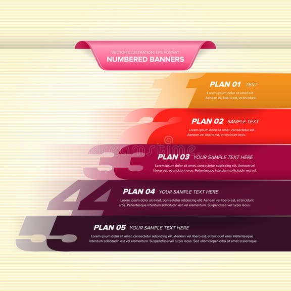 Colorful Numbered Banners stock vector. Illustration of brochure - 28722190