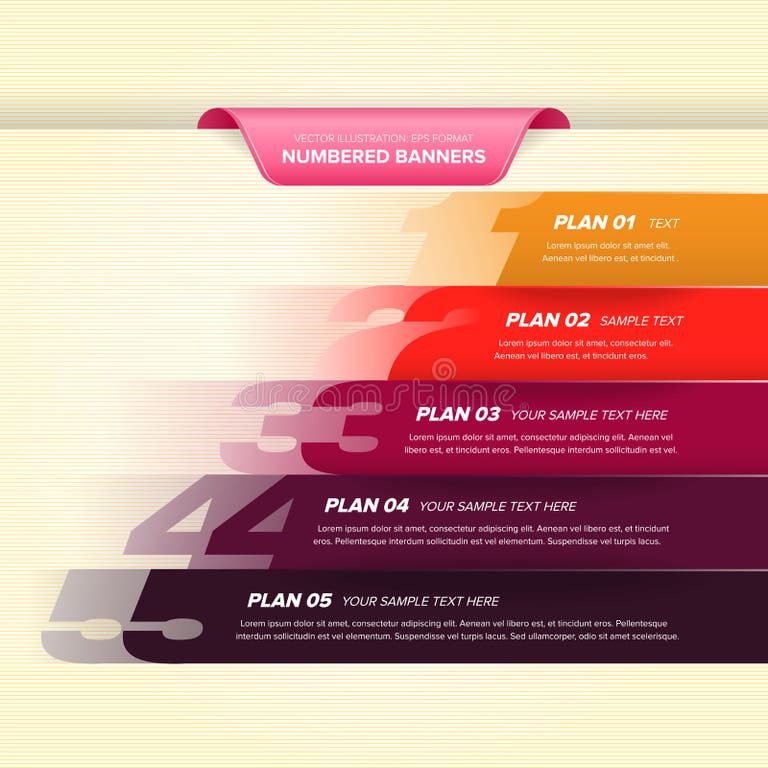 Colorful Numbered Banners stock vector. Illustration of brochure - 28722190