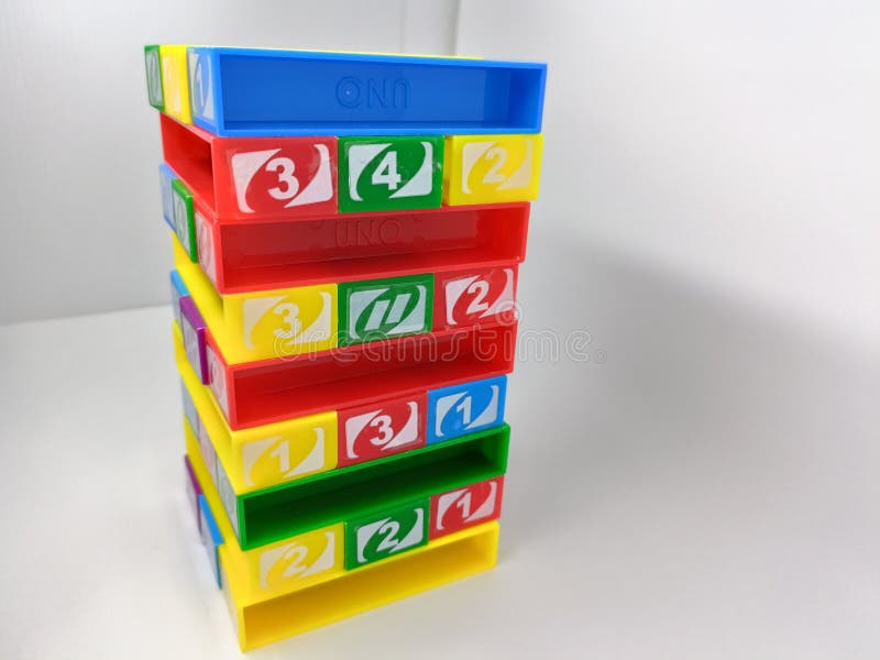 Colorful Numbered Building Blocks Stacked Vertically Editorial ...