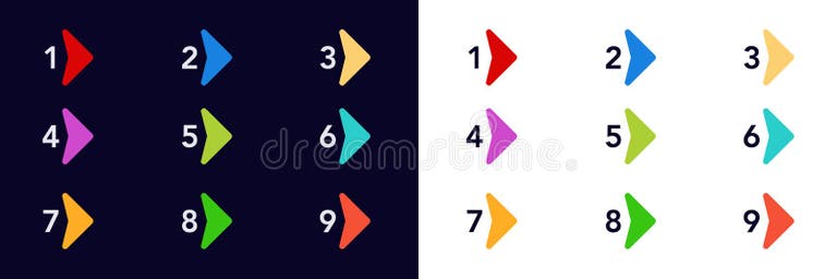 Colorful Numbered Bullet Point Icons for Lists and Step-by-step ...