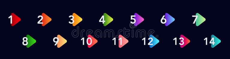 Colorful Numbered Bullet Points for Lists and Presentation Steps in ...