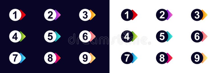 Colorful Numbered Bullet Points for Lists and Presentations Design ...