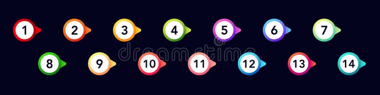 Colorful Numbered Bullet Points for Lists and Presentations with ...