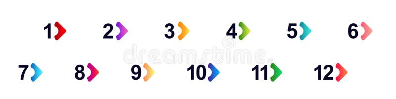 Colorful Numbered Bullet Points for Lists and Presentations Stock ...