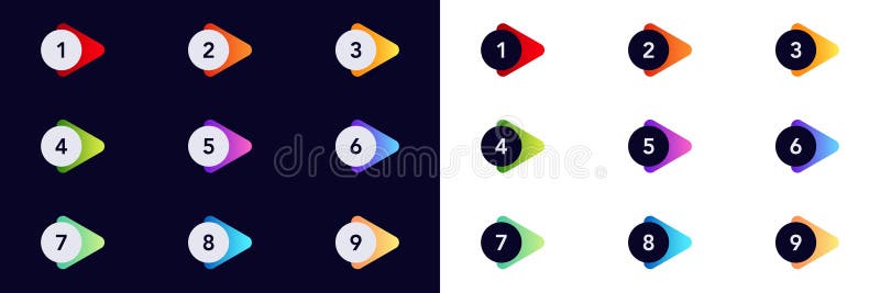 Colorful Numbered Bullet Point Icons for Lists or Step-by-step ...
