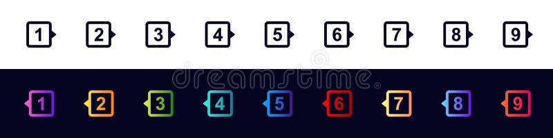 Colorful Numbered Bullet Points for Presentations and Step-by-step ...