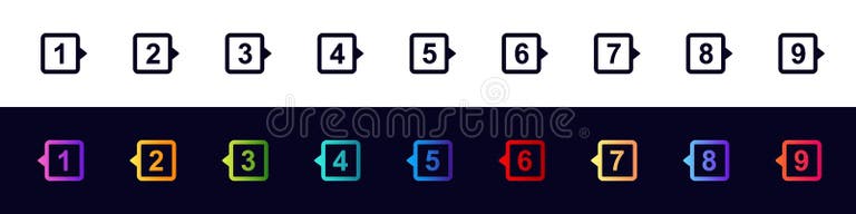 Colorful Numbered Bullet Points for Presentations and Step-by-step ...