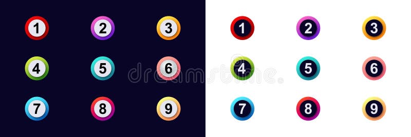 Colorful Numbered Icons for Bullet Points in Lists and Step-by-step ...