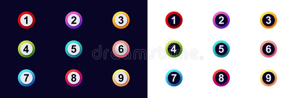 Colorful Numbered Icons for Bullet Points in Lists and Step-by-step Instructions Stock ...