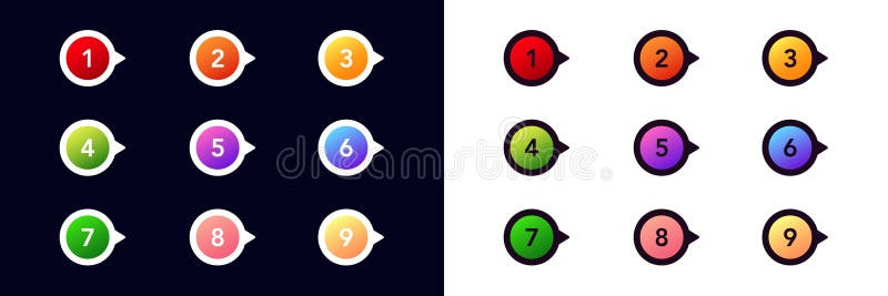 Colorful Numbered Icons for Bullet Points in Lists and Step-by-step ...