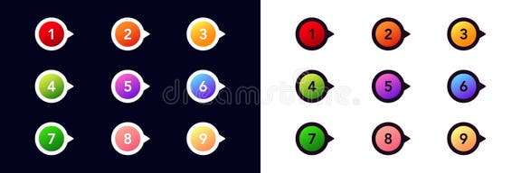 Colorful Numbered Icons for Bullet Points in Lists and Step-by-step ...