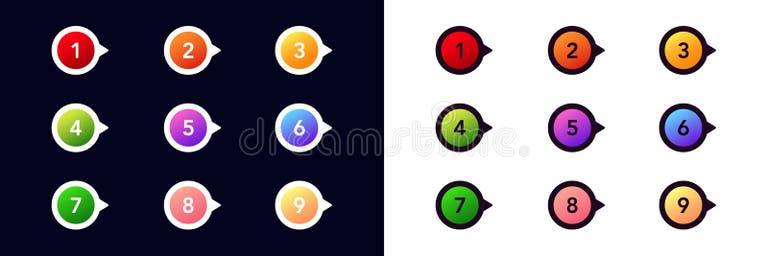 Colorful Numbered Icons for Bullet Points in Lists and Step-by-step ...