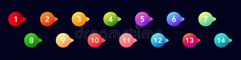 Colorful Numbered Icons for Step by Step List Marker or Instruction in ...