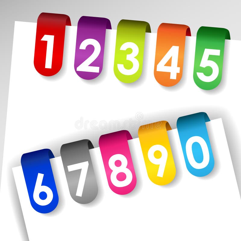 Colorful Numbered Paper Tags Stock Vector - Illustration of colorful ...