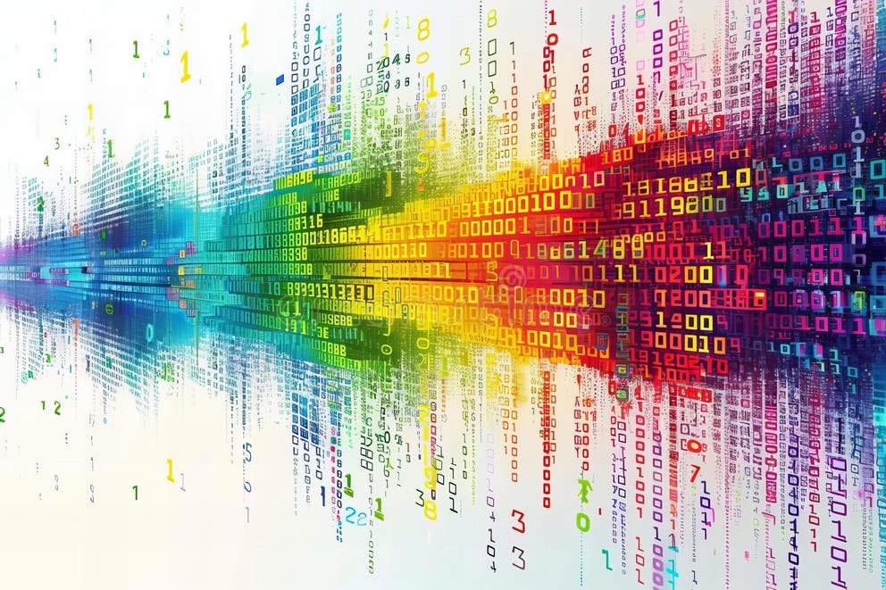 Colorful Numbers Arranged in Rows and Columns, Forming an Endless ...