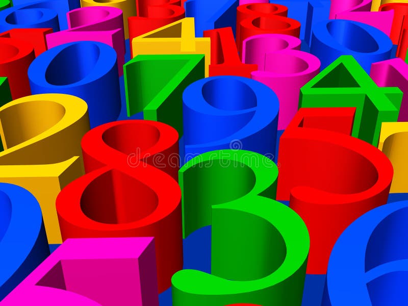 Colorful numbers stock illustration. Illustration of nine - 59497788